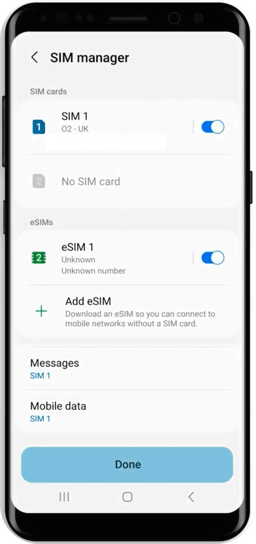 How do I install and set up an eSIM on my Android phone