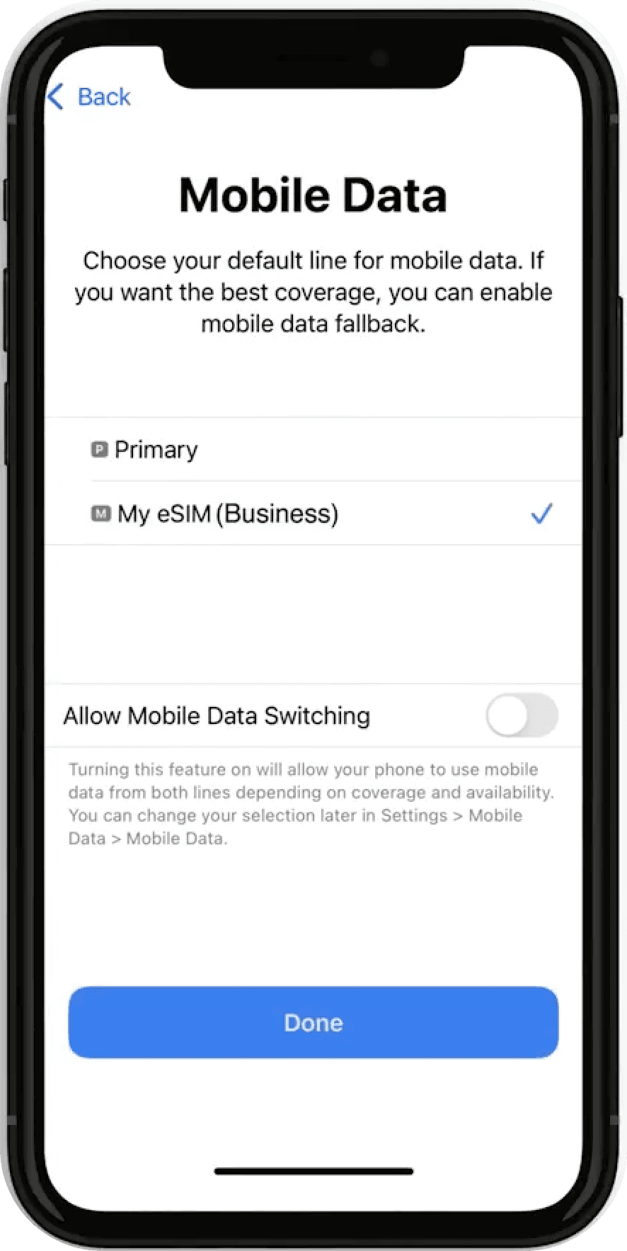 How do I install and set up an eSIM on my iPhone