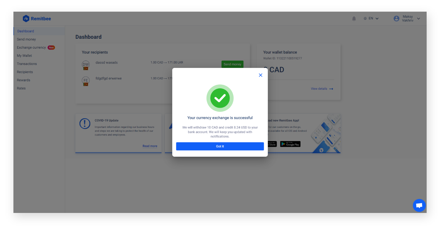 Exchange CAD To USD USD To CAD With CIBC Bank Remitbee